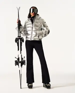 Perfect Moment Metallic Polar Flare Down Jacket - Silver-foil
