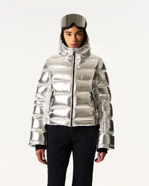 Perfect Moment Metallic Polar Flare Down Jacket - Silver-foil
