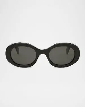 Celine Celine Triomphe Oval Sunglasses Blkcrysmk