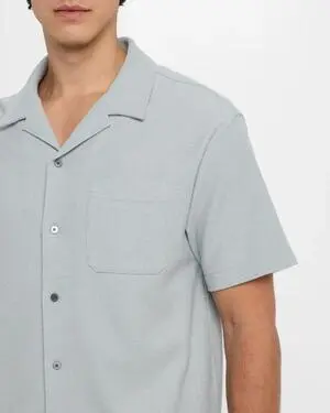 FRAME Men & Apos;s Relaxed Jacquard Camp Shirt Blue