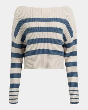 Splendid Splendid Olivia Striped Sweater - Berring Sea Stp