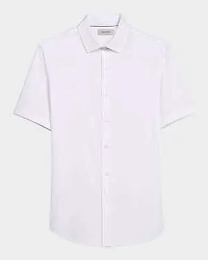 Bugatchi Miles Slim Short Sleeve Shirt - White