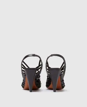 Stella McCartney Stella Spur Woven Slingbacks - Black