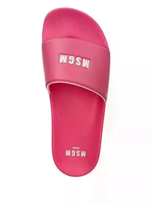 MSGM Logo-embossed Slides - Pink