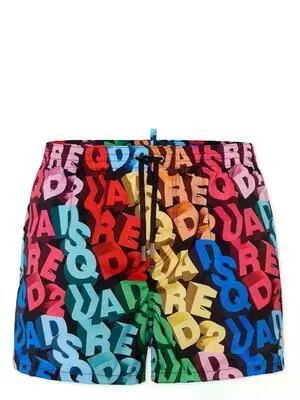 Dsquared2 All-over Logo-print Swim Shorts - Blue