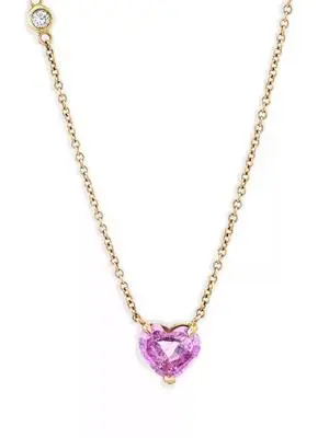 Shay 18kt Rose Heart Sapphire Necklace - Gold