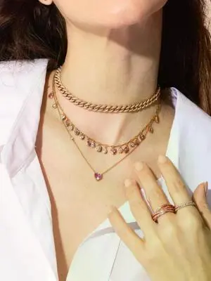 Shay 18kt Rose Heart Sapphire Necklace