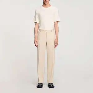 Sandro Oversized Wool Suit Trousers - Oats