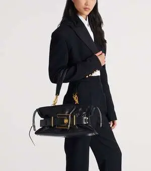 Balmain Small Leather Anthem Shoulder Bag - Black