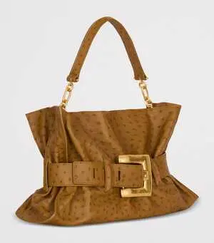 Balmain Medium Anthem Leather Shoulder Bag - Brown