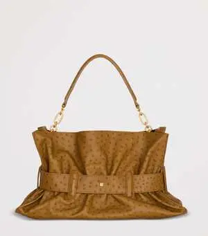 Balmain Medium Anthem Leather Shoulder Bag - Brown