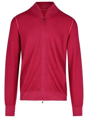 GRAN SASSO Virgin Wool Zip Sweater - Red
