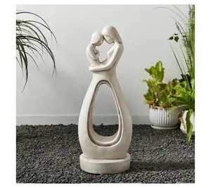 GLITZHOME 25' Modern Abstract Sculpture Hugging Garden Statue - One-color