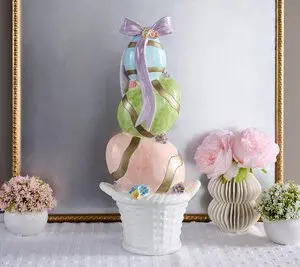 VALERIE PARR HILL 18.5' Egg Tree In Basket With Bow Valerie - One-color