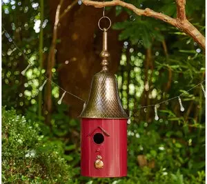 GLITZHOME 24' Metal Bell Roof Decorative Silo G Arden Birdhouse - One-color