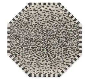 MACKENZIE-CHILDS Snow Leopard 6' Octagon Washab Le Rug - One-color