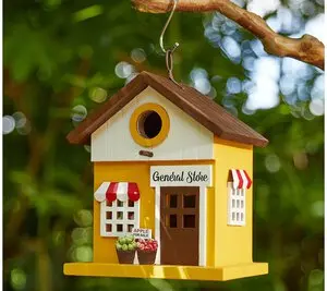 GLITZHOME 10' Modern Wood General Store Decorat Ive Birdhouse - One-color