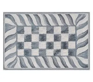 MACKENZIE-CHILDS Sterling Check 2' X 3' Washabl E Rug - One-color