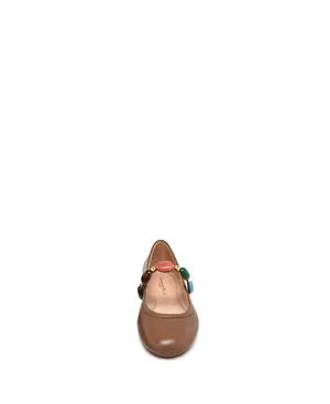 GIANVITO ROSSI Shanti Mary Jane Ballerina - Brown Leather