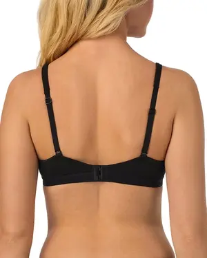 ON GOSSAMER Cabana Cotton Rib Plunge Bralette - Black