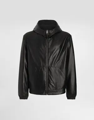 Men's Black Hooded Leather Jackets