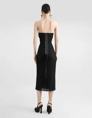 Dolce & Gabbana Strapless Lace Dress With Conical Cups