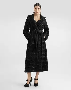 Dolce & Gabbana Tweed Coat With Micro-sequin Embellishment