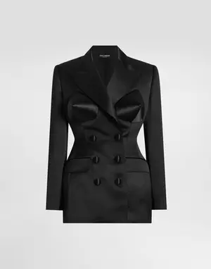 Dolce & Gabbana Duchess Satin Jacket With Conical Cups