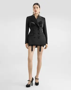 Dolce & Gabbana Duchess Satin Jacket With Conical Cups