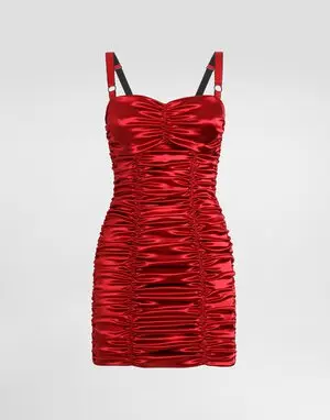 Dolce & Gabbana Draped Mini Dress - Bordeaux
