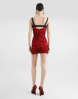 Dolce & Gabbana Draped Mini Dress - Bordeaux