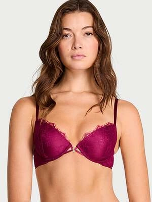 Victoria's Secret Very Sexy Rose Lace Lightly Lined Plunge Demi Bra - Pink