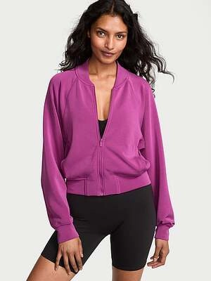 Victoria's Secret Vsx Featherweight Knit Full-zip Jacket - Purple