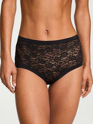 Victoria's Secret No-show Mesh Modern Brief Panty - Black