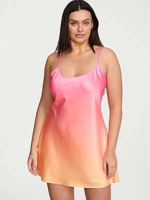 Victoria's Secret Signature Satin Mini Slip Dress - Print
