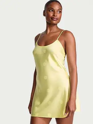Victoria's Secret Heritage Stripe Satin Mini Slip - Yellow