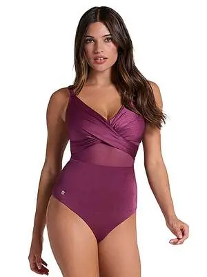 Victoria's Secret Leonisa Shapewear Cross-front One-piece Swimsuit - Purple