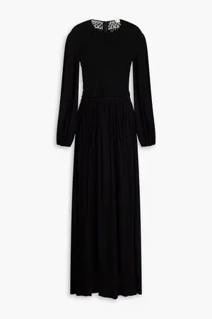 Zimmermann Crochet-paneled Chiffon Maxi Dress - Black