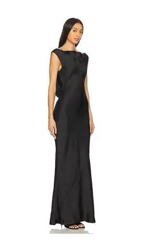 Norma Kamali Sleeveless Low Back Drape Gown - Black