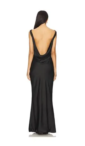 Norma Kamali Sleeveless Low Back Drape Gown - Black