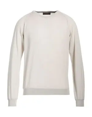 MOORER Taupe Wool, Silk, And Cashmere Crewneck Sweater - Grey