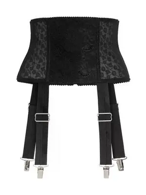 Dolce & Gabbana Lace Appliqué Suspender Belt - Black
