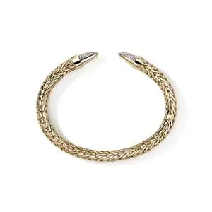 John Hardy Spear Diamond Flex Cuff - Gold