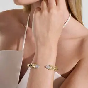 John Hardy Spear Diamond Flex Cuff - Gold