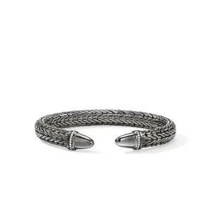 John Hardy Spear Flex Cuff With Dark Diamonds