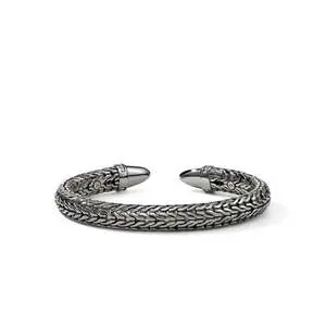 John Hardy Spear Flex Cuff With Dark Diamonds