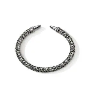 John Hardy Spear Flex Cuff With Dark Diamonds