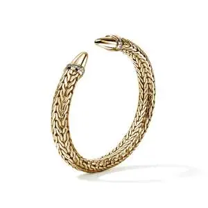 John Hardy Spear Flex Cuff With Diamonds