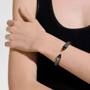 John Hardy Spear 50 Flex Cuff With Black Onyx - Silver