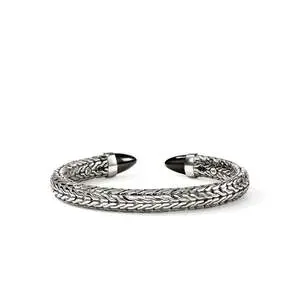John Hardy Spear 5.0 Flex Cuff With Black Onyx - Sterling Silver